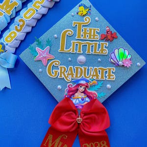 Bundle Ariel Mermaid Graduation Cap Topper & Lei | Kindergarten Graduation | Graduation Gift ...