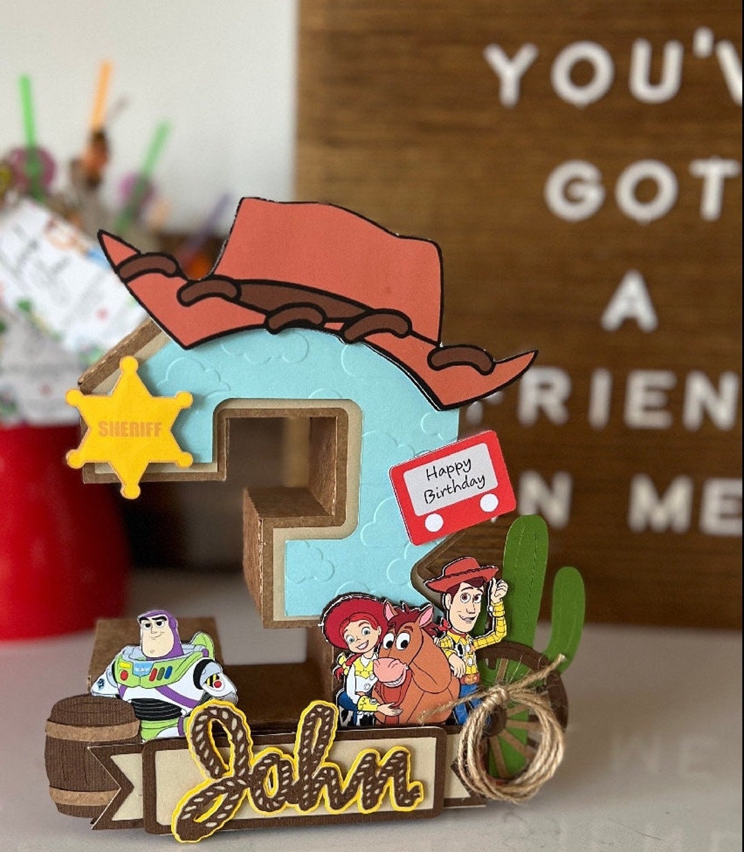 Large Retro Toy Story 3D Letters or Numbers With Name | Toy Story Party ...