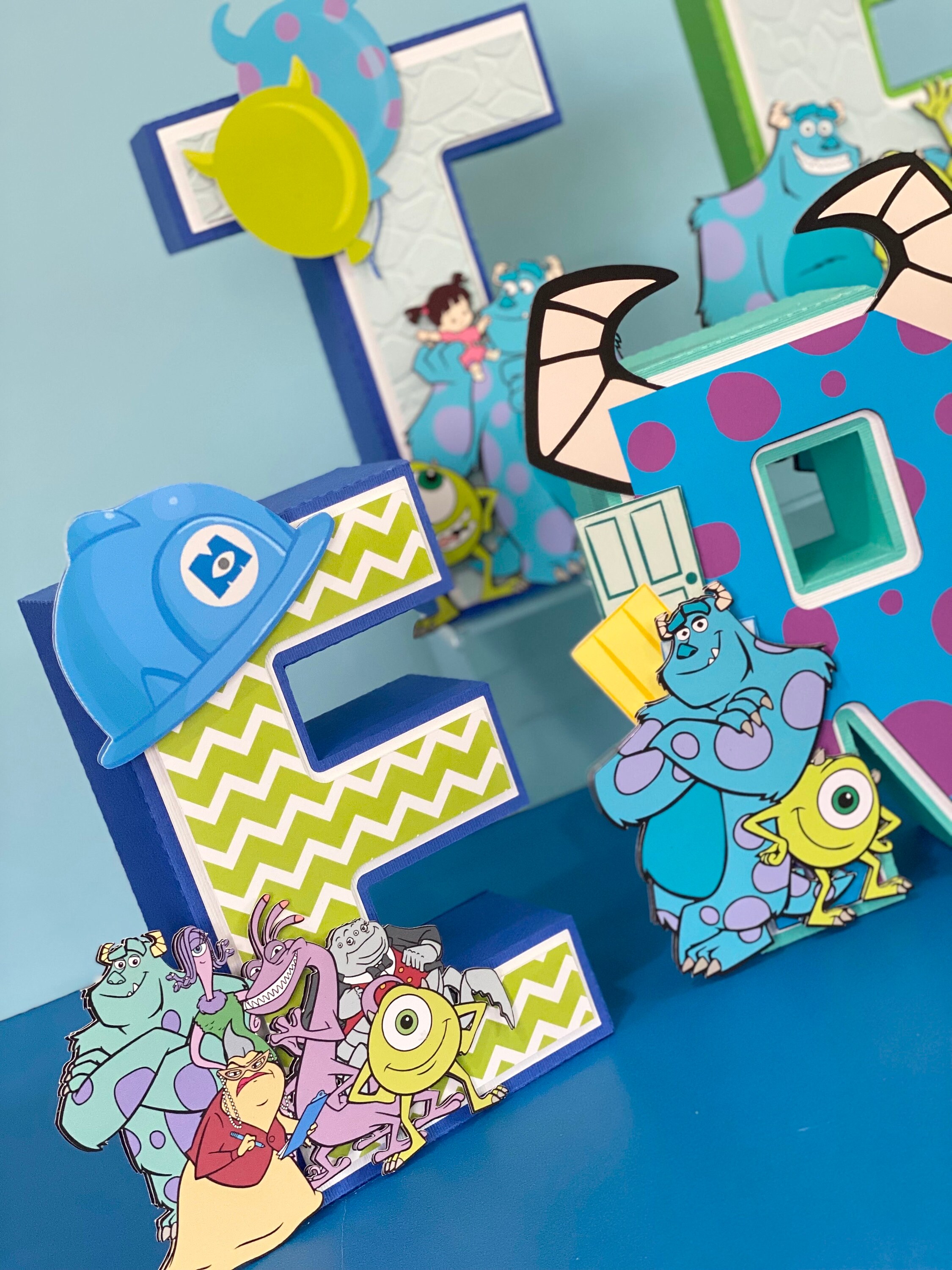Monsters Inc Theme 3D Letters | Monsters Inc Theme | Monsters Inc ...