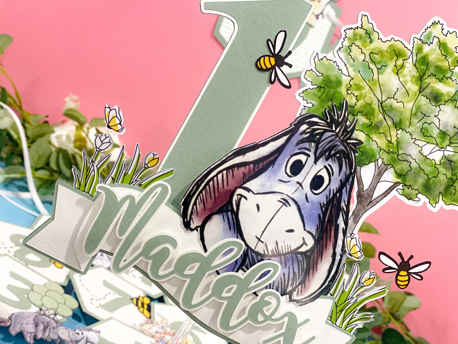 Blue Eeyore Winnie the Pooh Cake Topper | Baby Shower Cake Topper ...