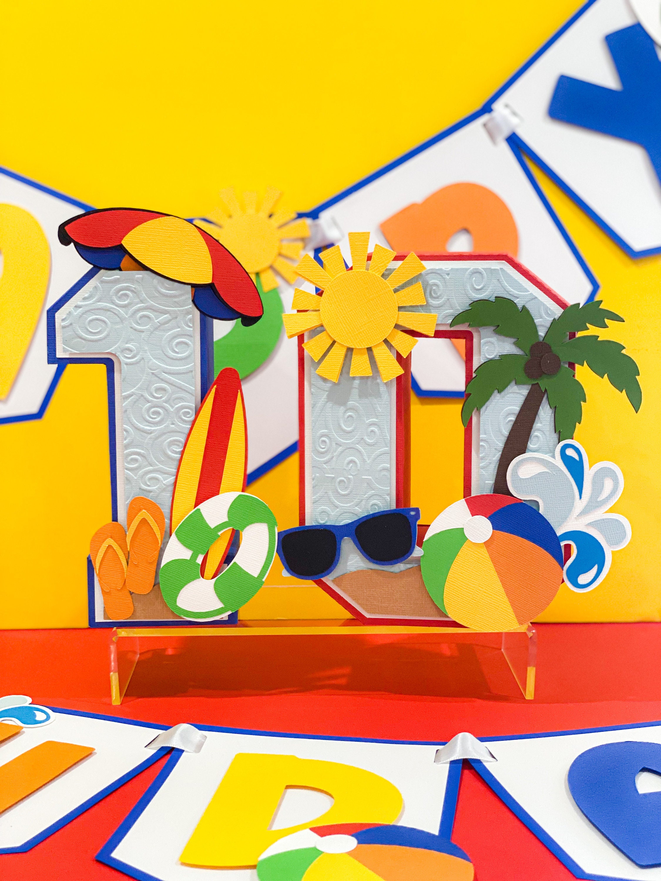 Pool Party Theme 3D Letters | Summer Beach Party Theme | Surfer ...