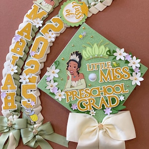 Bundle Princess Tiana Graduation Cap Topper & Lei | Kindergarten ...