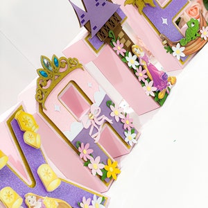 Large Rapunzel Theme 3D Letters | Rapunzel Tangled Party Theme ...