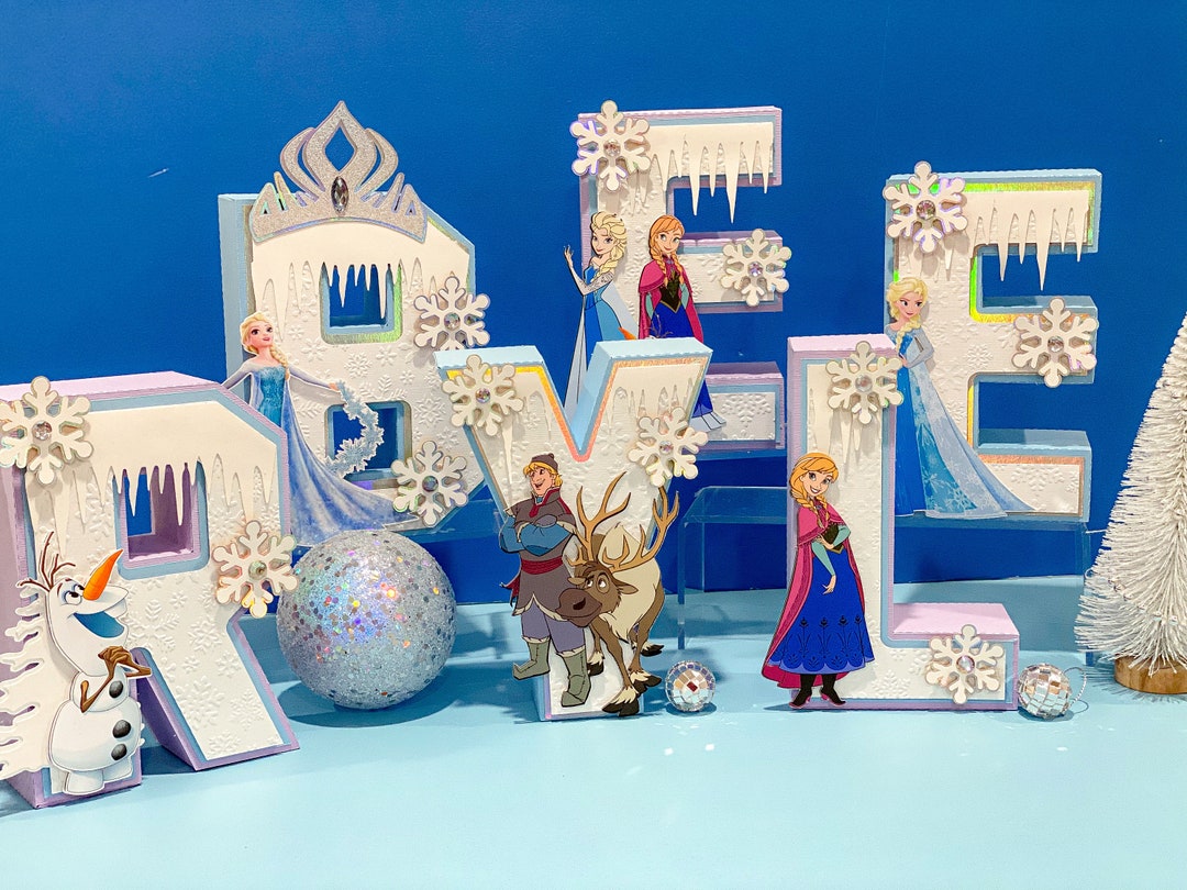 Purple and Blue Frozen Theme 3D Letters | Frozen Party Theme | Frozen ...