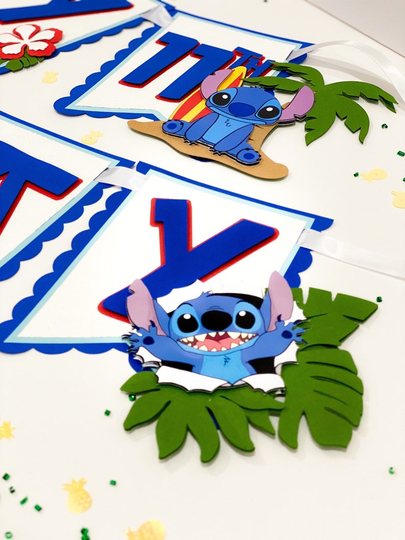 Lilo and Stitch Theme Birthday Banner Personalized Birthday - Etsy