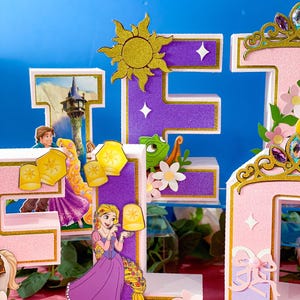 Rapunzel Theme 3D Letters | Rapunzel Tangled Party Theme | Rapunzel ...