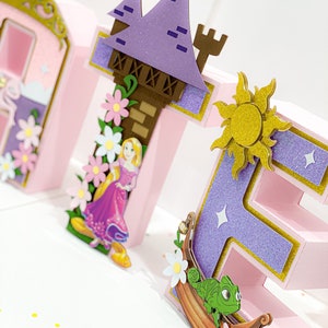 Rapunzel Theme 3D Letters Rapunzel Tangled Party Theme - Etsy