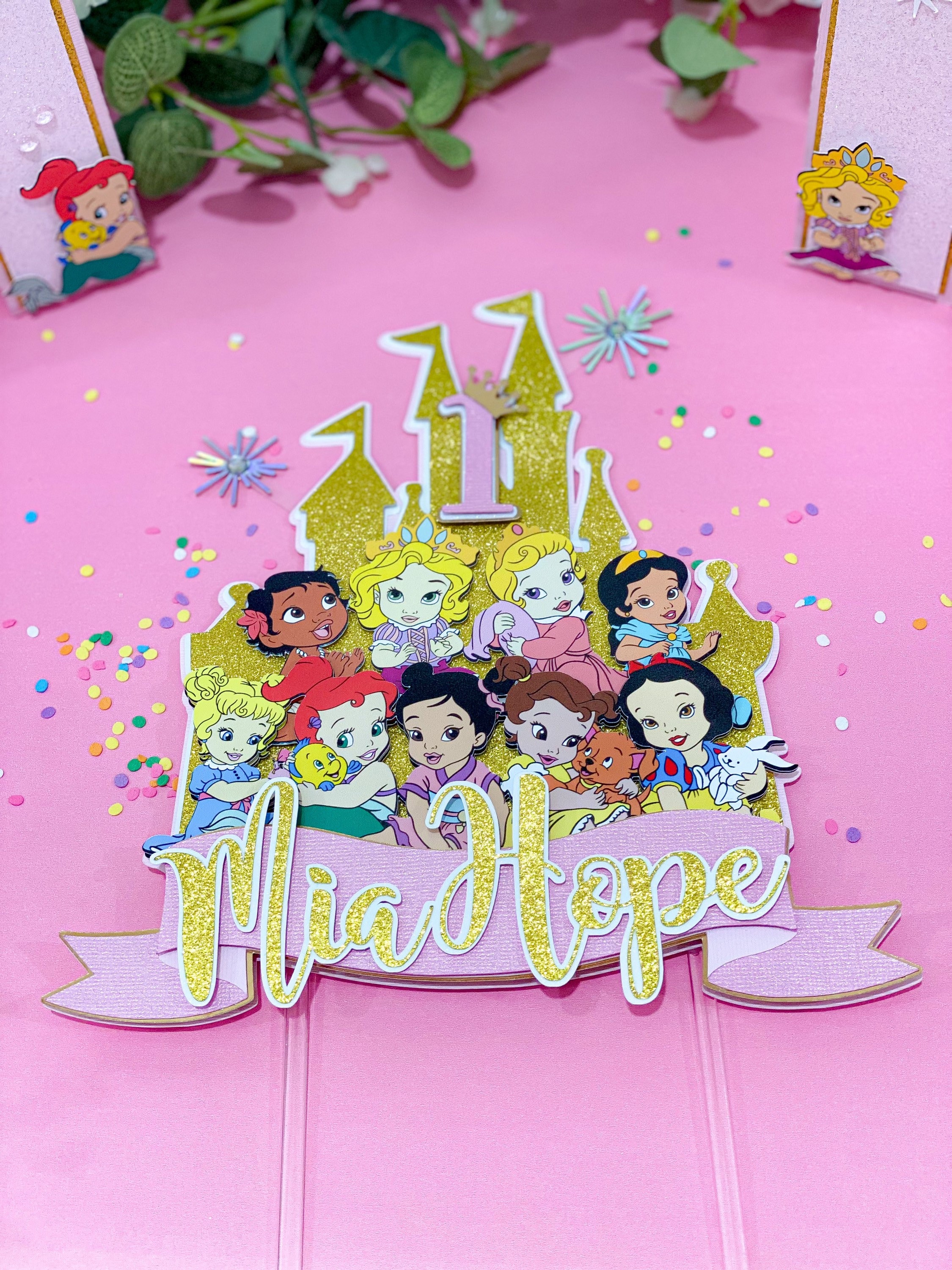Baby Princess Cake Topper Baby Princess Theme Party Castle - Etsy