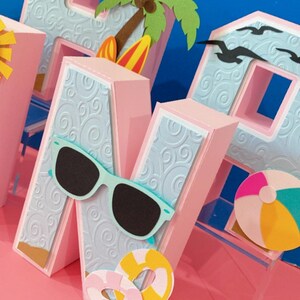 Pool Party Theme 3D Letters | Summer Beach Party Theme | Surfer ...