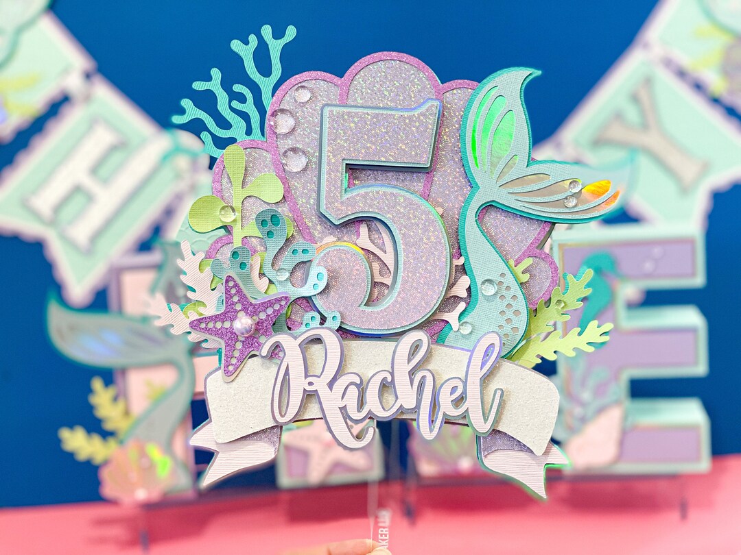 Mermaid Cake Topper | Under the Sea Theme Party | Mermaid Birthday ...