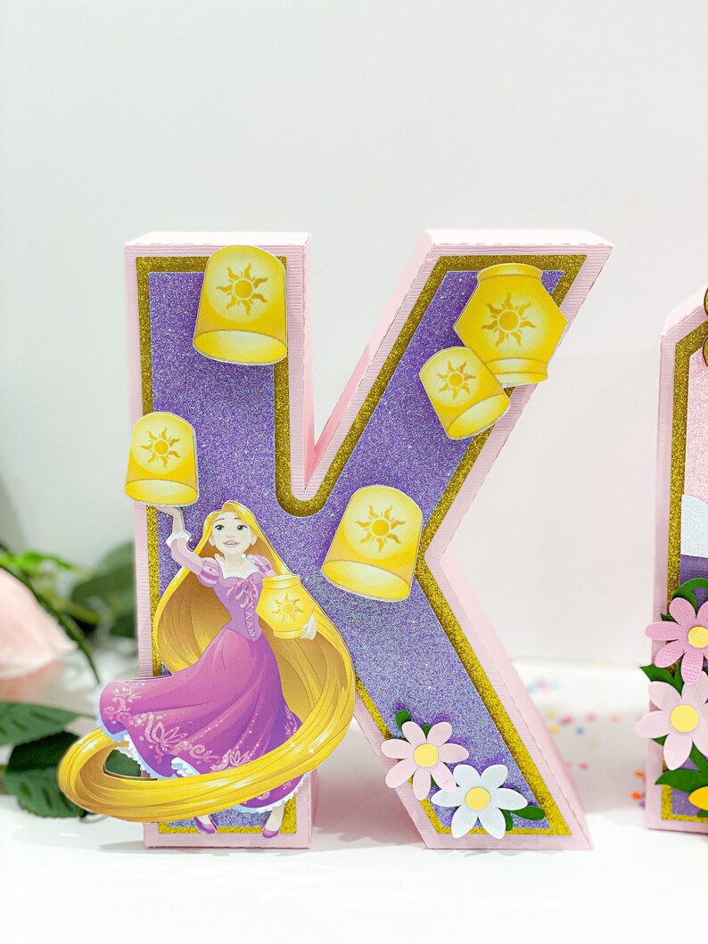 Rapunzel Theme 3D Letters Rapunzel Tangled Party Theme - Etsy