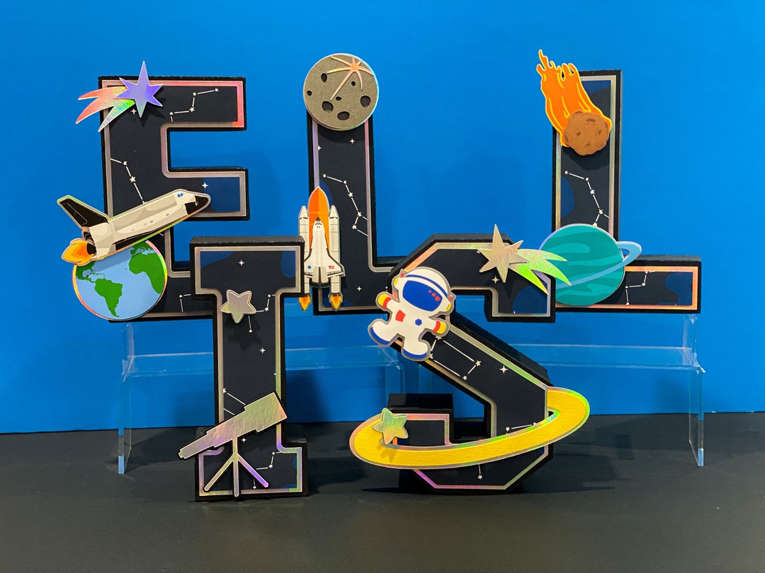 Space Theme Theme 3D Letters | Space Party Theme | Astronaut Birthday ...