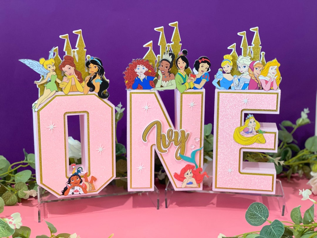 Princess 3D Letters or Numbers Princess Party Theme Princess Birthday ...
