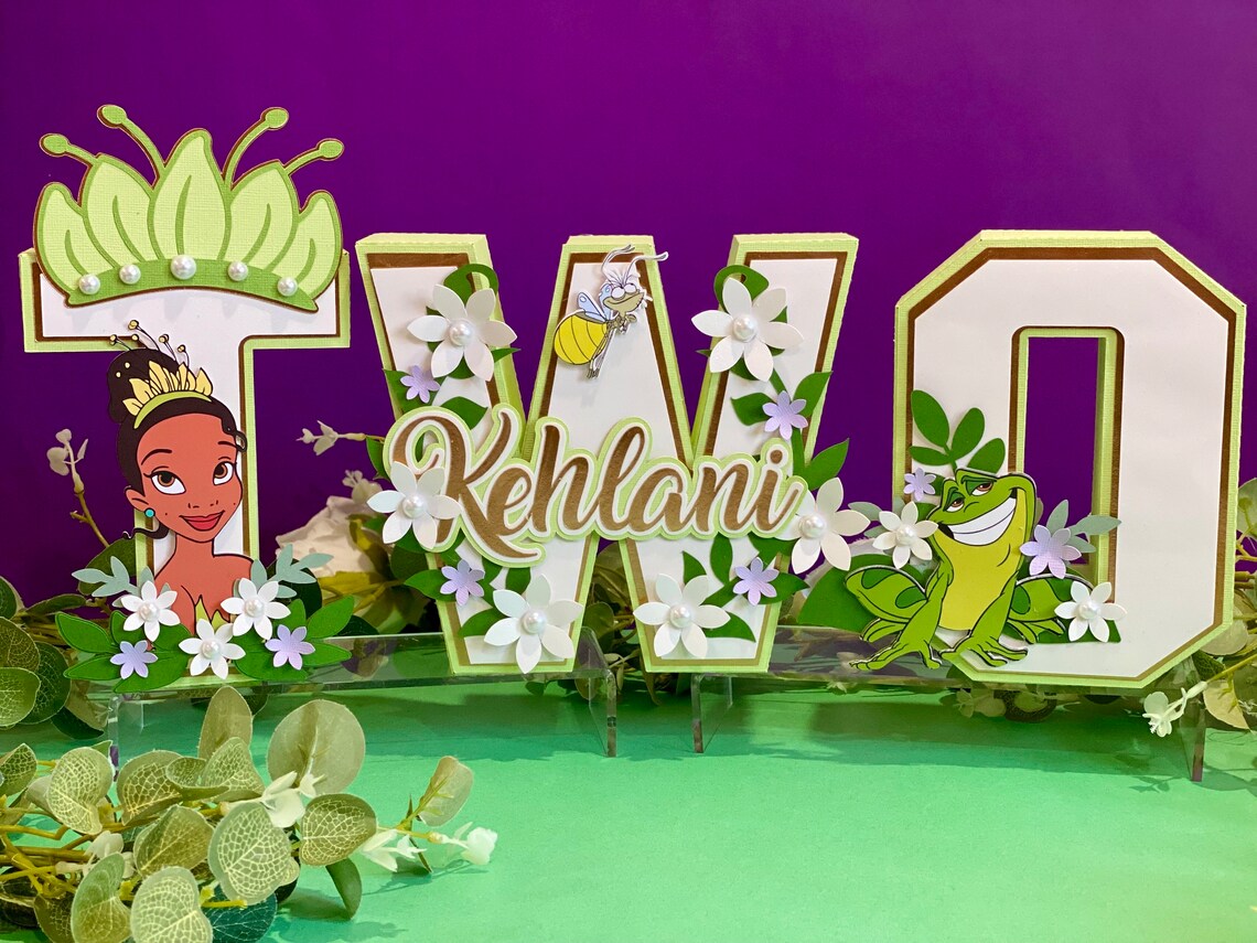 Large Princess Tiana Theme 3D Letters or Numbers | Tiana Party Theme ...
