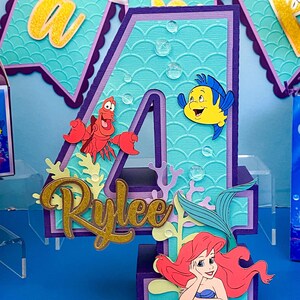 Little Mermaid Theme 3D Letters or Numbers With Name | Ariel Party ...