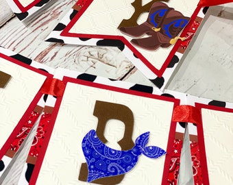 Western Cowboy Rodeo Party Theme Pennant Banner Happy - Etsy