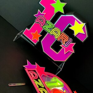 Neon Theme 3D Letters With Name | Glow in the Dark Party Theme | 80s ...