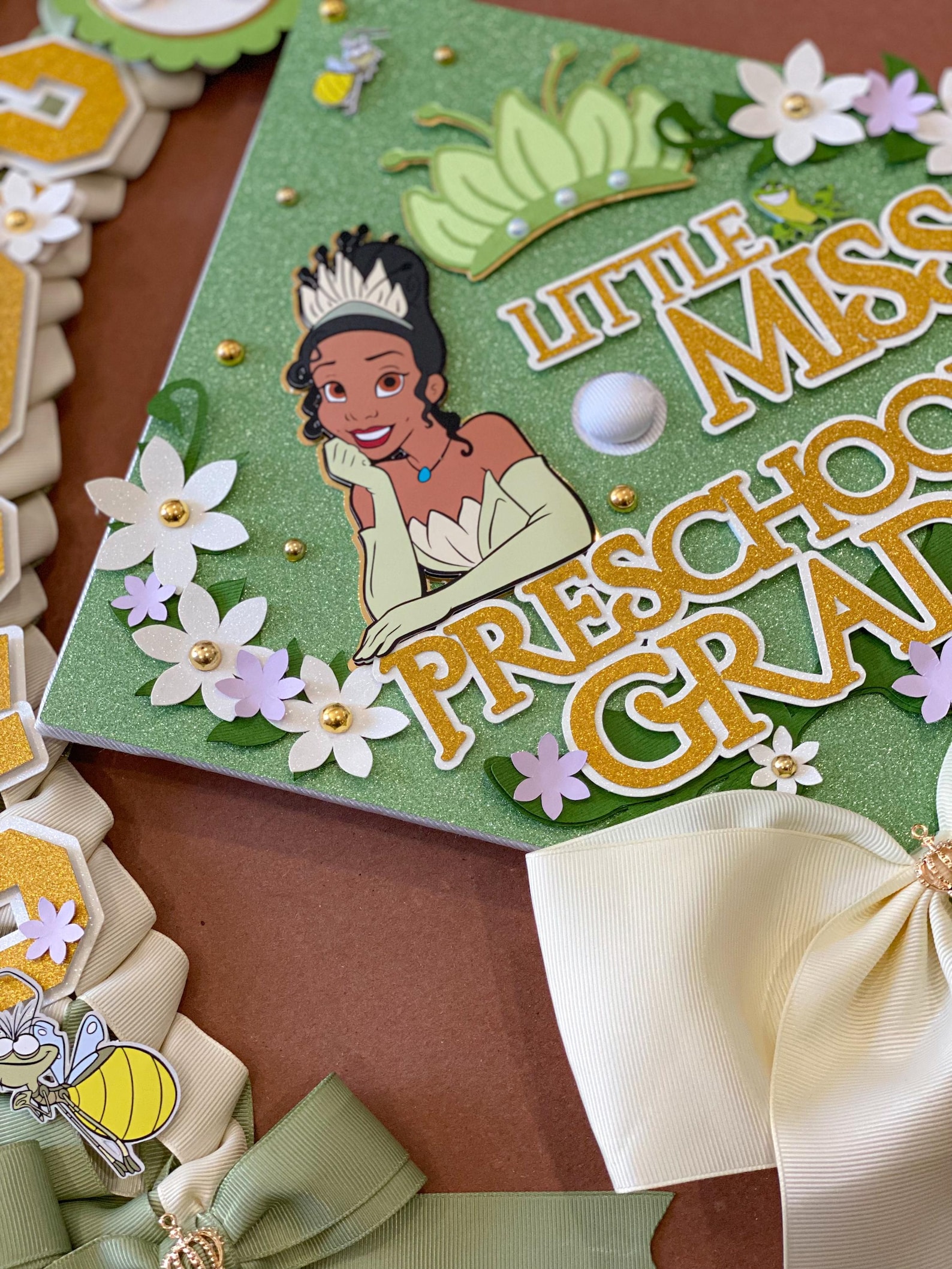 Bundle Princess Tiana Graduation Cap Topper & Lei | Kindergarten ...