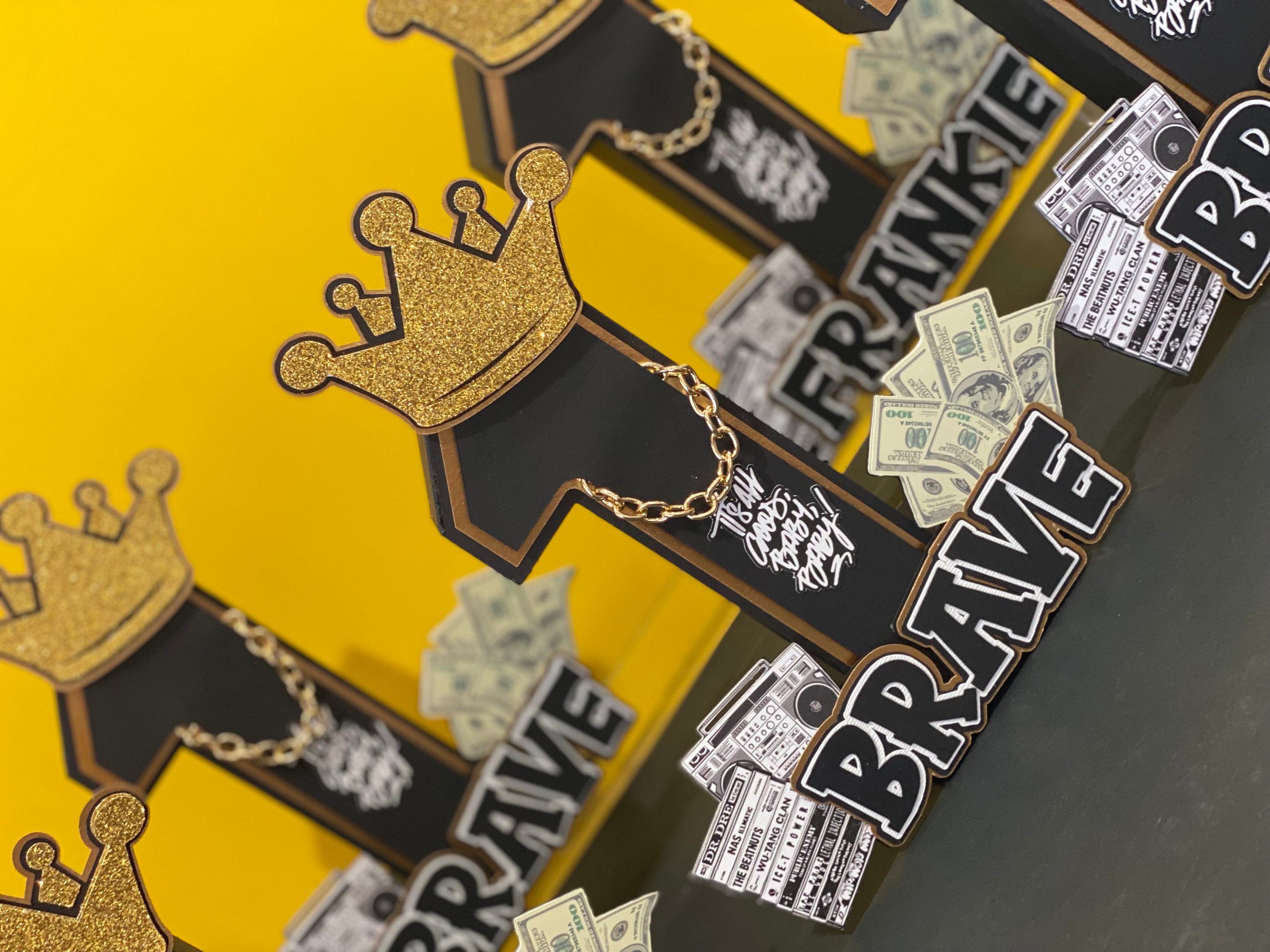 Large Notorious ONE Theme 3D Letters With Name | Hip Hop Party Theme ...