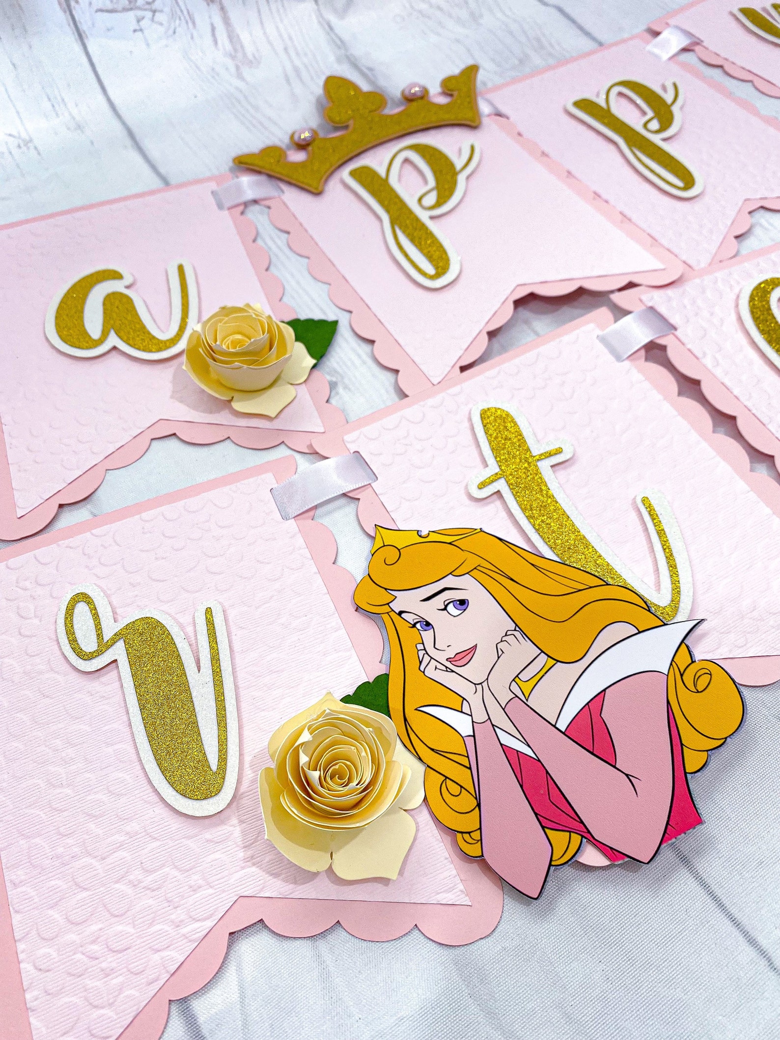 Happy Birthday Banner Disney Princesses Theme Party - Etsy