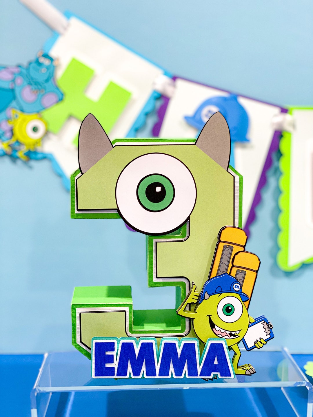 Mike Monsters Inc Inspired Theme 3D Letters Sully and Boo Nursery Room ...