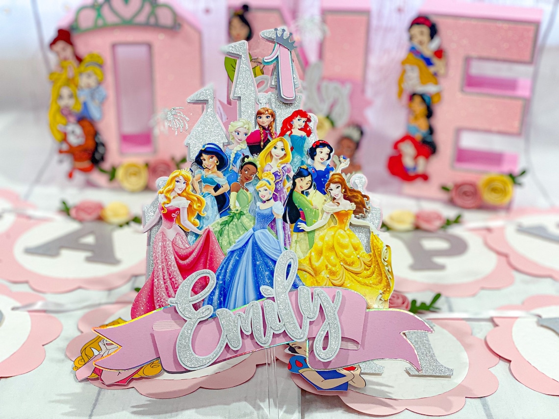 Princess Cake Topper Princess Theme Party Castle Princess - Etsy