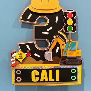 Construction Theme Cake Topper | Personalized Cake Topper ...
