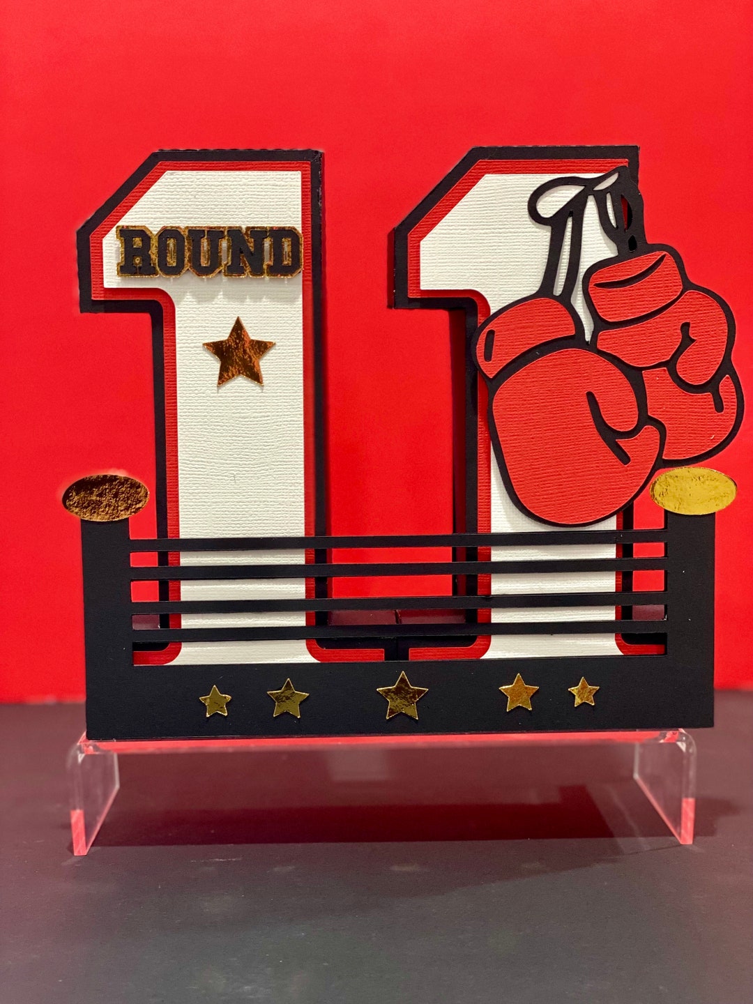 Boxing Theme 3D Letters or Numbers | First Round Boxing Birthday Party ...