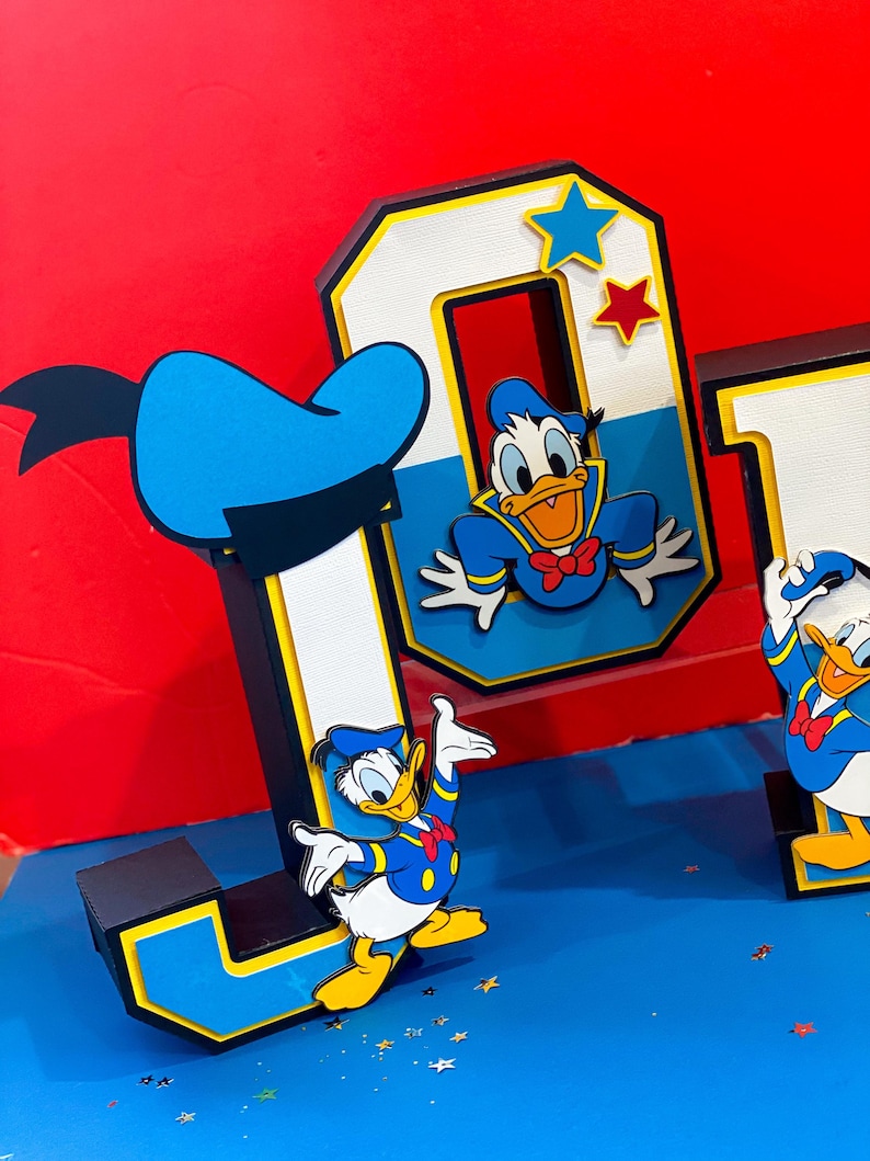 Donald Duck Theme 3D Letters | Donald Duck Party Theme | Disney Donald ...
