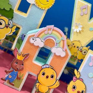 Canticos Theme 3D Letters or Numbers | Canticos Pollitos Party Theme ...