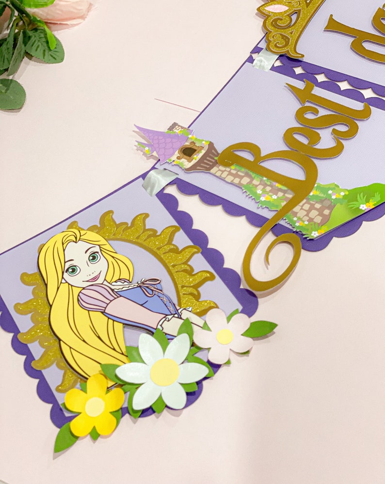 Rapunzel Banner Disney Princesses Theme Party Princess - Etsy