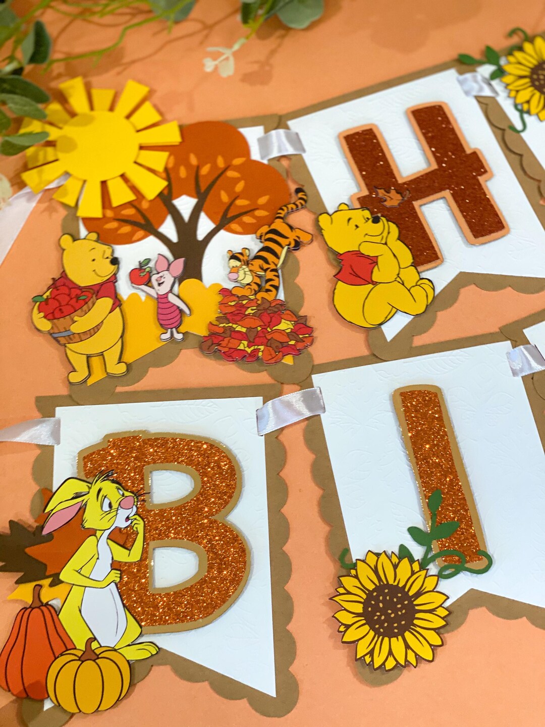 Pumpkin Fall Autumn Winnie the Pooh Baby Shower Banner | Winnie the ...
