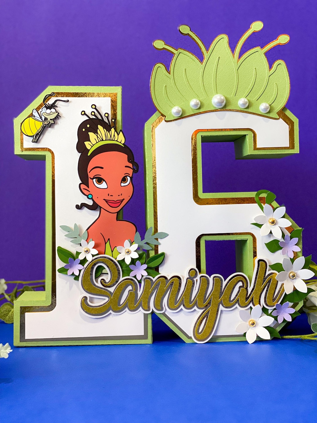Large Princess Tiana Theme 3D Letters or Numbers | Tiana Party Theme ...