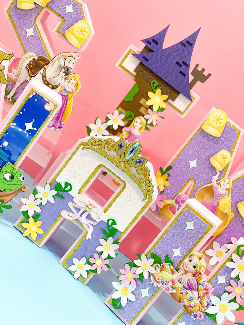 Rapunzel Theme 3D Letters Rapunzel Tangled Party Theme - Etsy