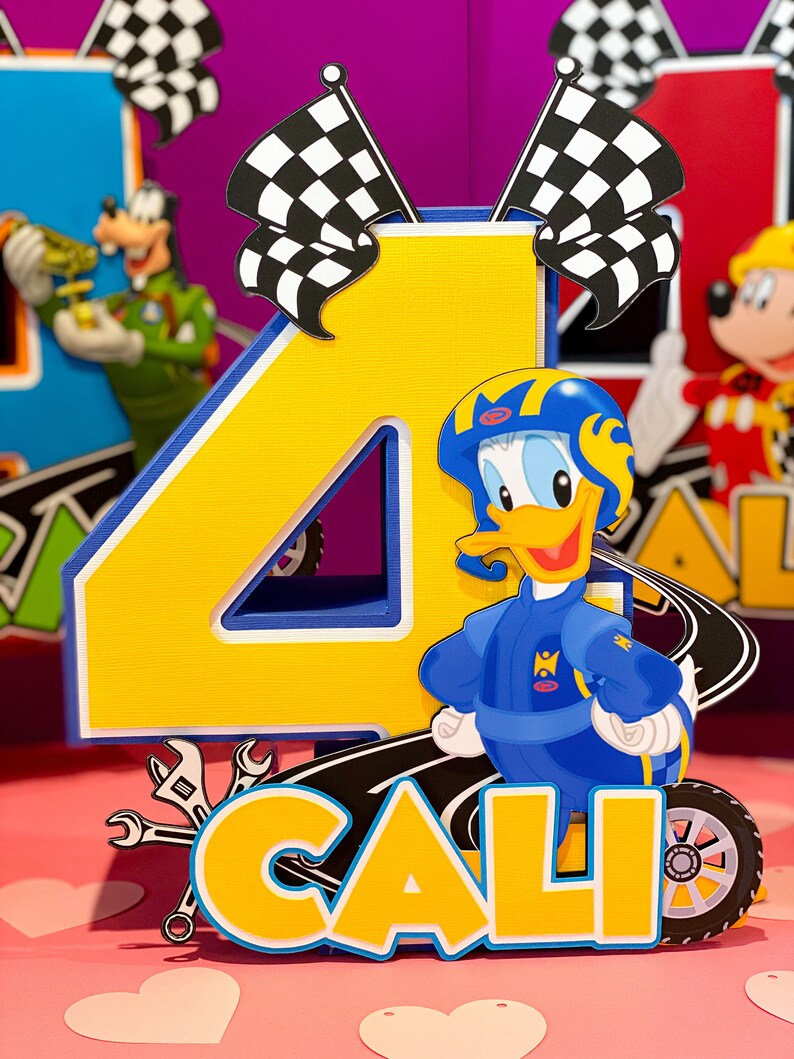 Donald and the Racers Theme 3D Letters | Mickey Party Theme | Mickey ...