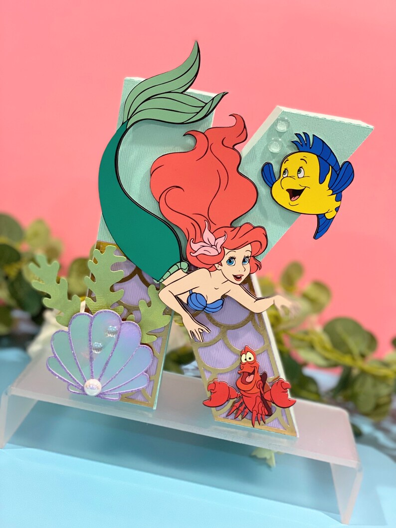Little Mermaid Theme 3D Letters | Ariel Party Theme | Mermaid Birthday ...