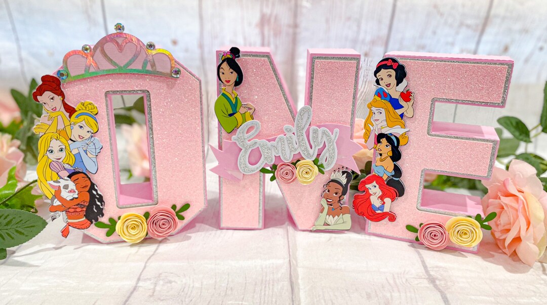 ONE Princess 3D Letters Princess Party Theme Princess - Etsy