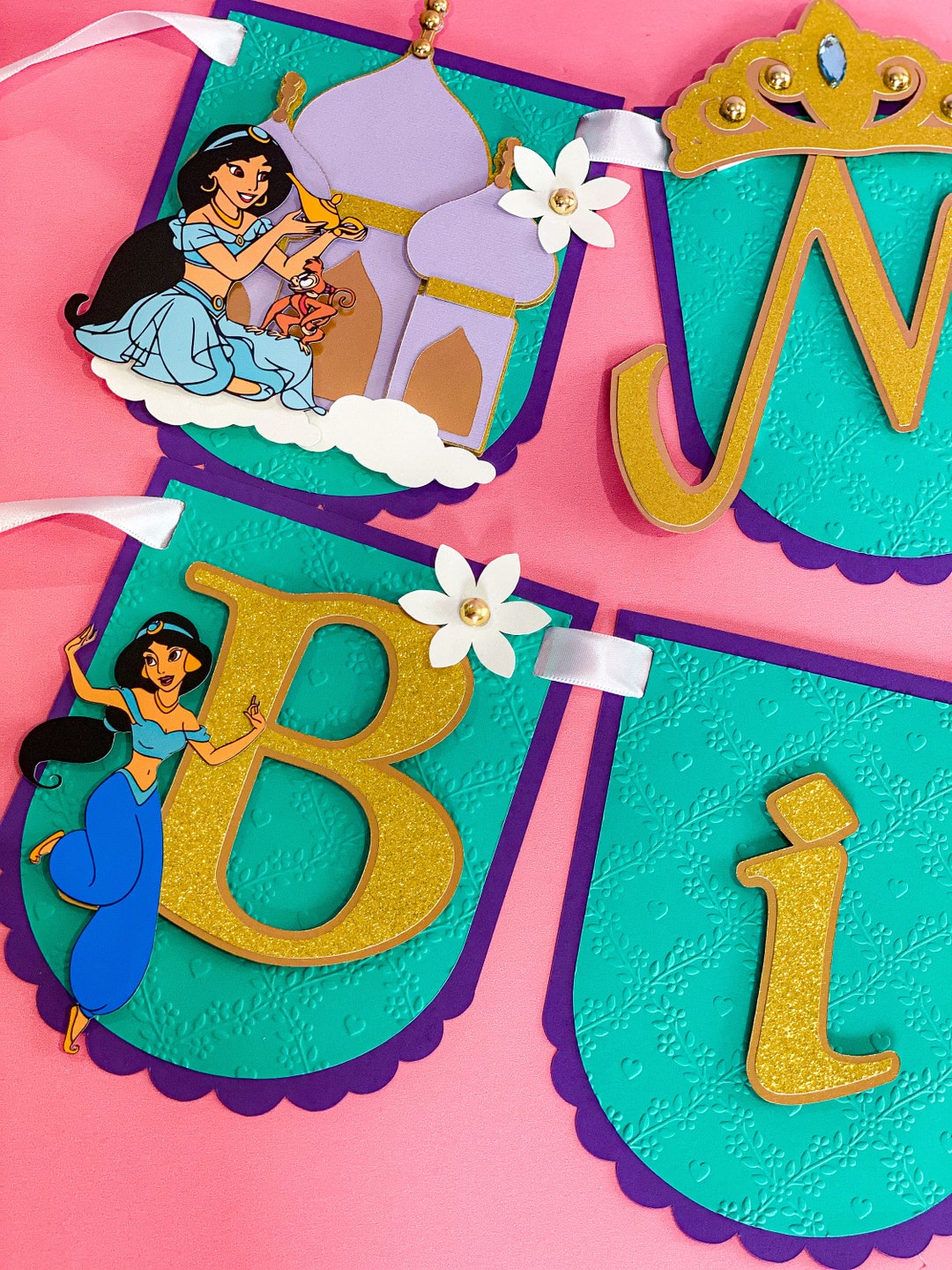 Jasmine Happy Birthday Banner | Disney Princess Jasmine Theme Party ...