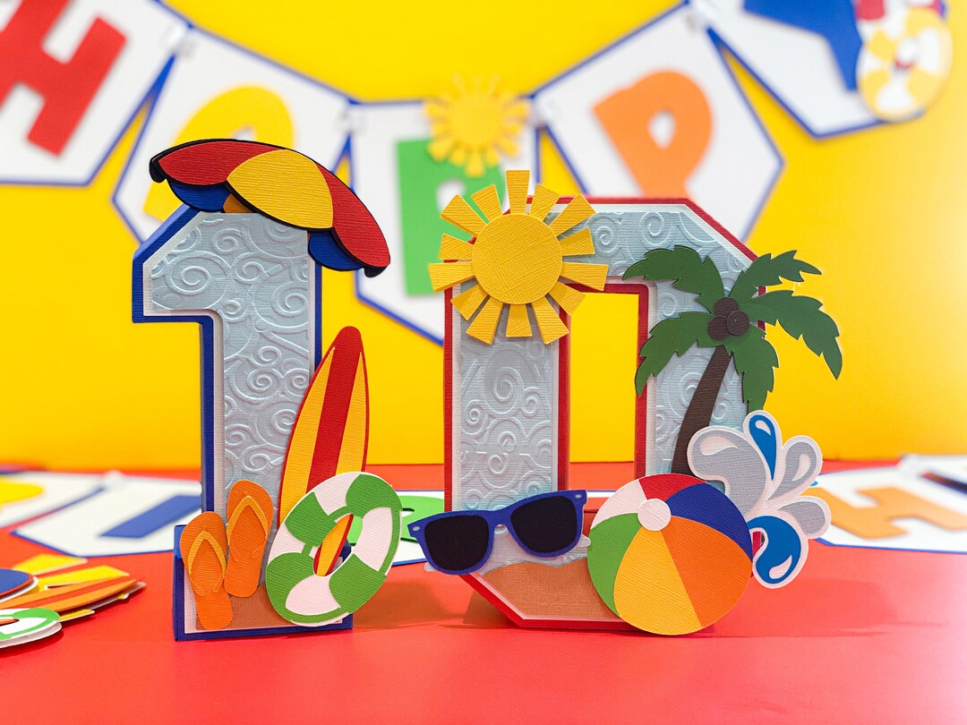 Pool Party Theme 3D Letters | Summer Beach Party Theme | Surfer ...