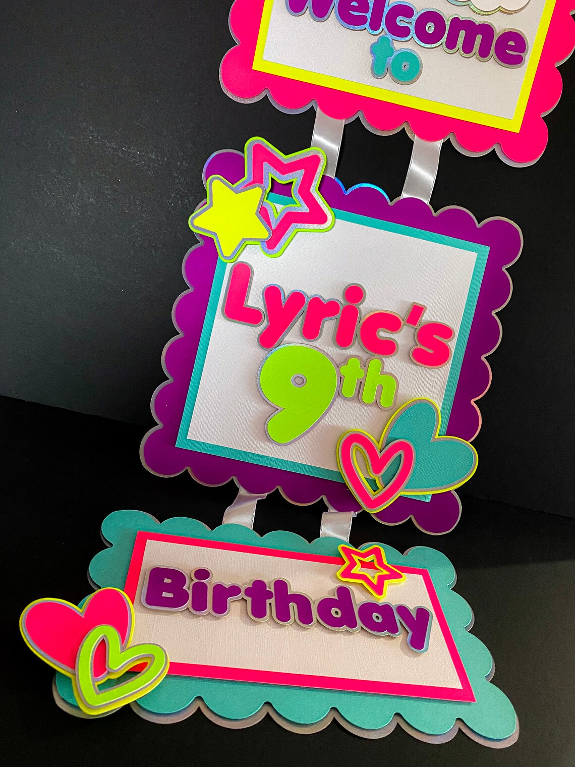 Neon Glam Party Birthday Sign | Glow in the Dark Theme Party | Glam ...