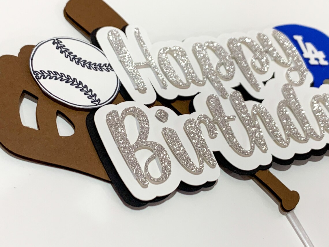 Los Angeles Dodgers Cake Topper Baseball Cake Topper | Etsy