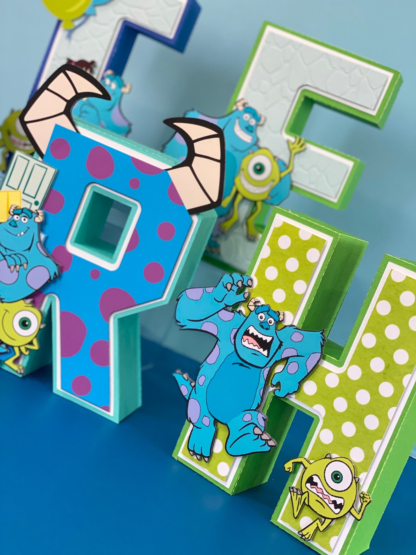 Monsters Inc Theme 3D Letters | Monsters Inc Theme | Monsters Inc Sully ...
