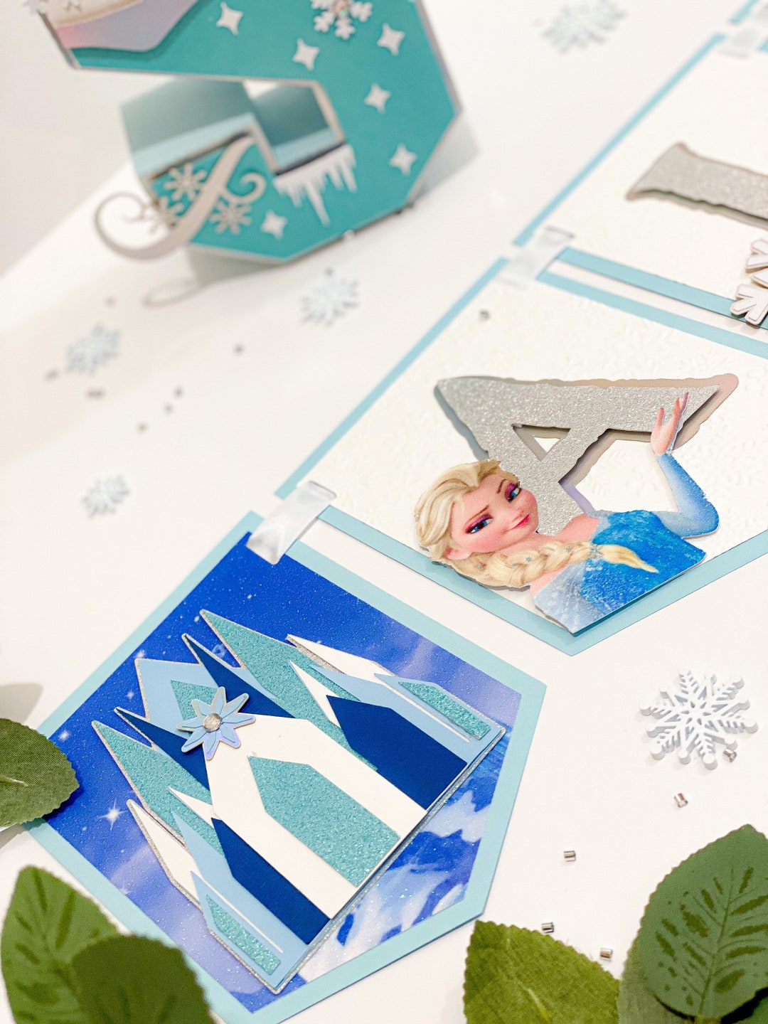 Frozen Happy Birthday Banner | Elsa Ice Princess Theme Party | Olaf ...