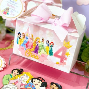 Princess Personalized Favor Boxes | Princess Birthday Decor | Disney ...