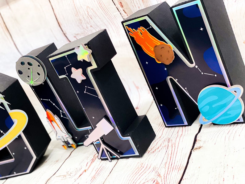 Space Theme Theme 3D Letters Space Party Theme Astronaut - Etsy
