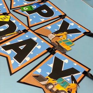 Construction Theme Birthday Banner | Transportation Birthday Banner ...