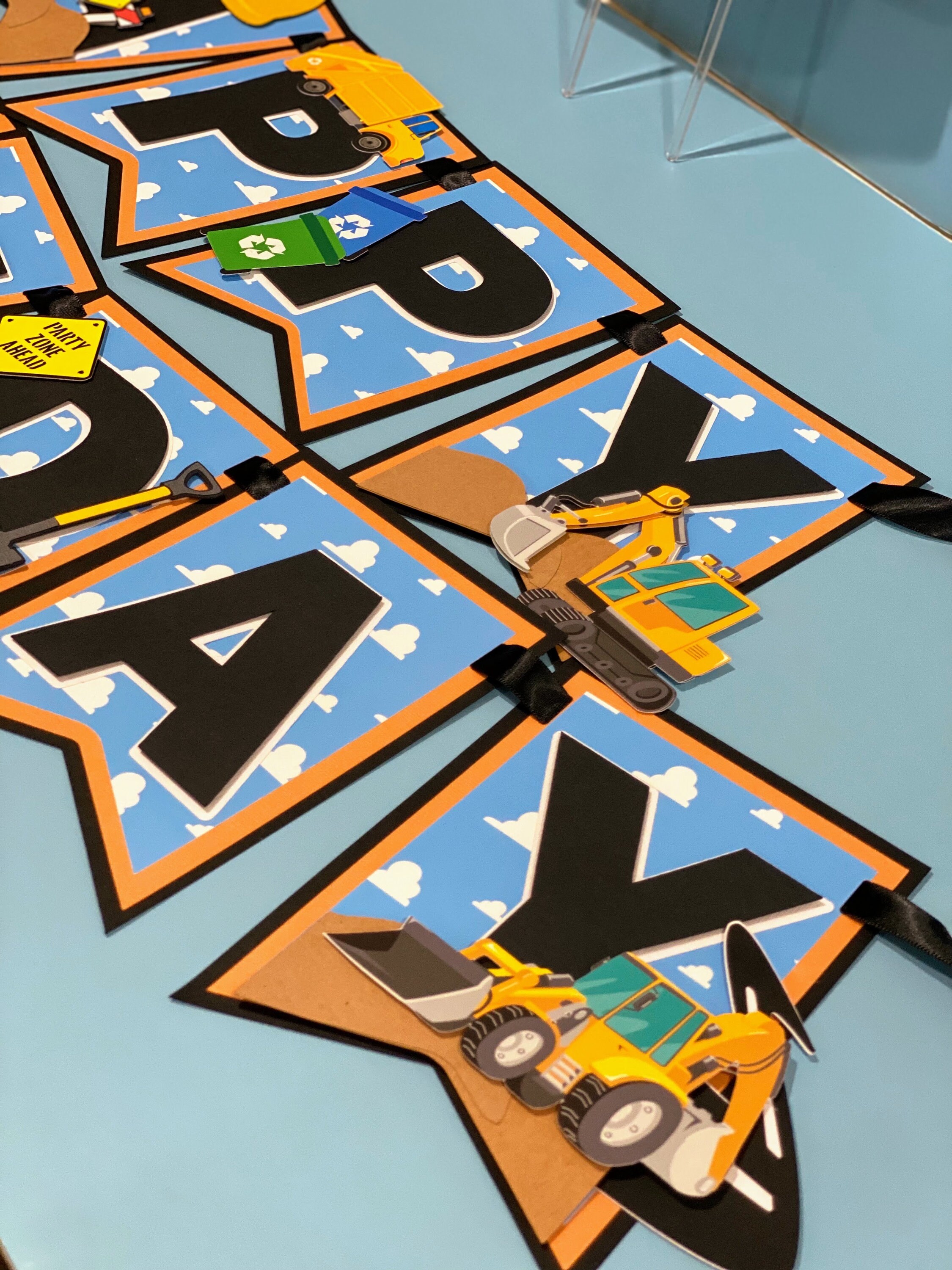 Construction Theme Birthday Banner | Transportation Birthday Banner ...