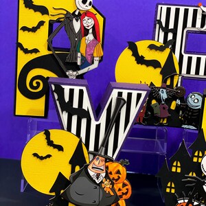 Nightmare Before Christmas Theme 3D Letters or Numbers | Jack and Sally ...