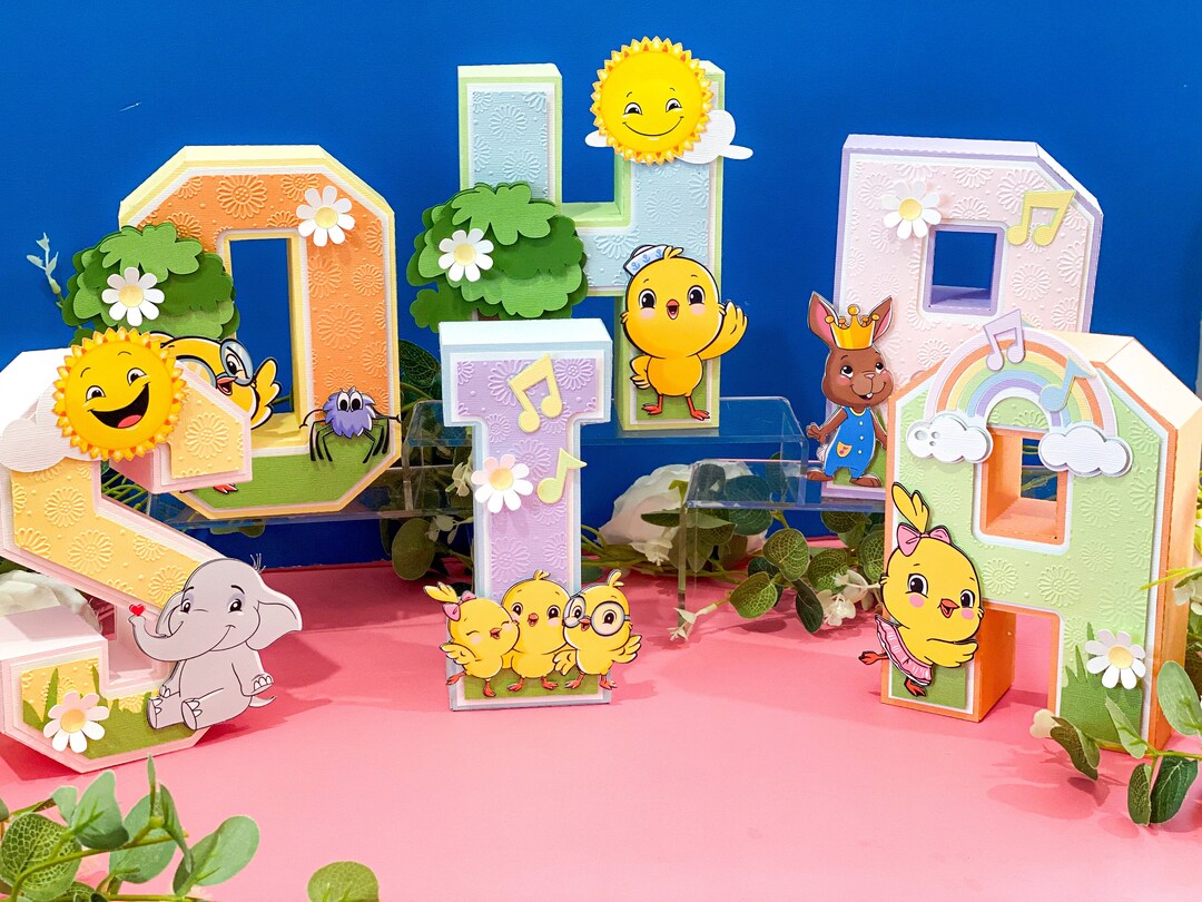 Canticos Theme 3D Letters or Numbers Canticos Pollitos Party Theme ...