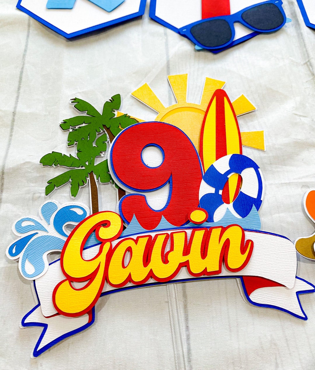 Pool Party Cake Topper Beach Party Cake Topper Summer - Etsy